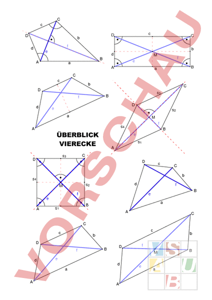 Arbeitsblatt: Systematik der Vierecke - Geometrie - Flächen
