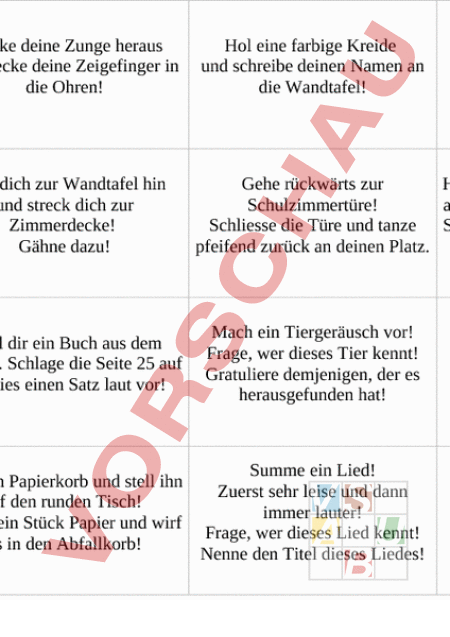 Arbeitsblatt: Anweisungen verstehen - Deutsch - Textverständnis