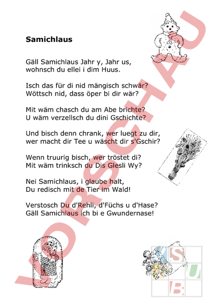 Arbeitsblatt: Samichlaus-Verse - Diverses / Fächerübergreifend ...