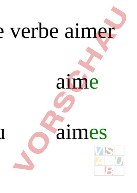 Arbeitsblatt: Flashcards le verbe aimer - Französisch - Grammatik