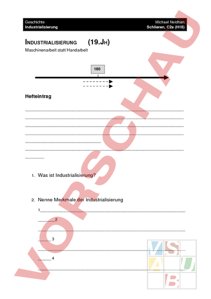 Arbeitsblatt: Industrialisierung - AB5 Industrialisierung (19.Jh ...