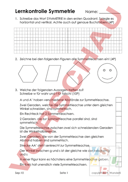 Arbeitsblatt: LK_Spiegelsymmetrie - Geometrie - Symmetrien