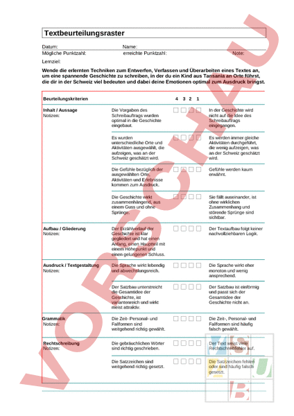 Arbeitsblatt: Texte beurteilen - Deutsch - Texte schreiben