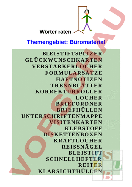 Arbeitsblatt: Wörter raten - Deutsch - Lehrmittel