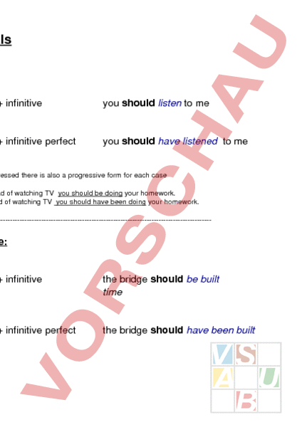 Arbeitsblatt: Modals /Modalverben - Englisch - Grammatik