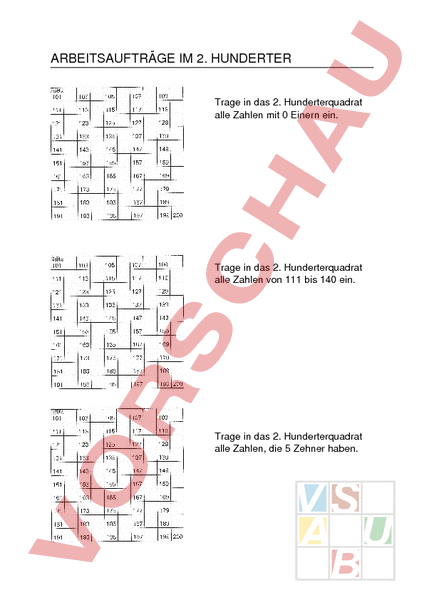 Arbeitsblatt: Aufträge im 1000er Buch - Mathematik - Zahlenbereiche