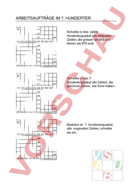 Arbeitsblatt: Aufträge im 1000er Buch - Mathematik - Zahlenbereiche
