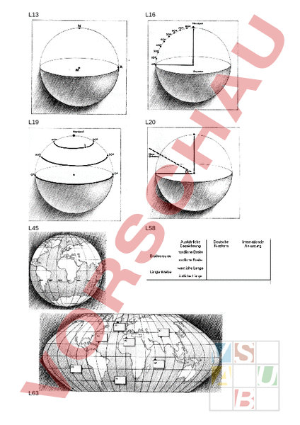 Arbeitsblatt: Gradnetz der Erde - Geographie - Kartographie / Gradnetz