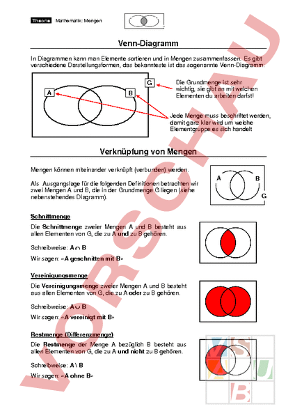 Arbeitsblatt Zum Venn Diagramm