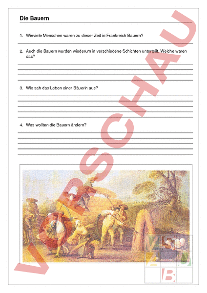 Arbeitsblatt: Die drei Stände in Frankreich - Geschichte - Neuzeit