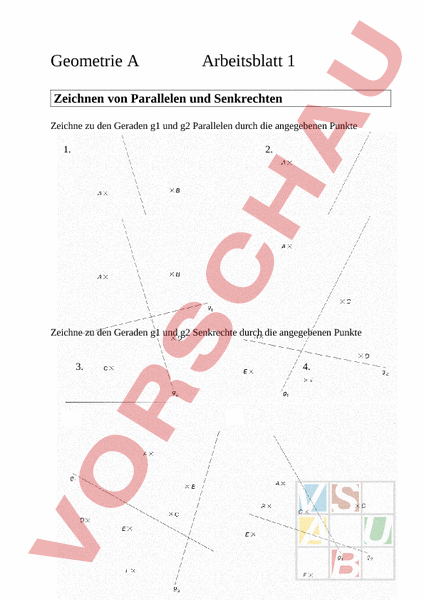 Arbeitsblatt: Arbeitsblätter zu Gm A - Geometrie - Geraden