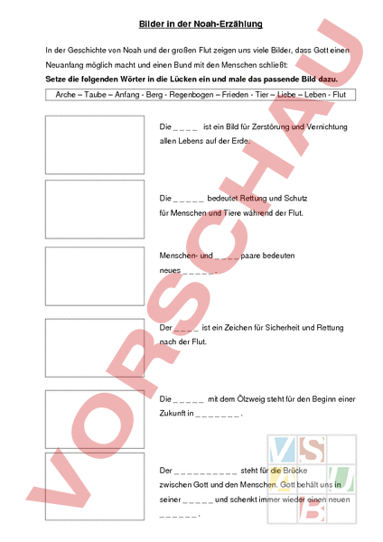 Arbeitsblatt: Noah - Lebenskunde - Religionslehre / Bibel