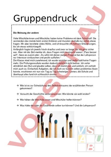 Arbeitsblatt: Gruppendruck & Einfluss von Autoritäten - Lebenskunde ...