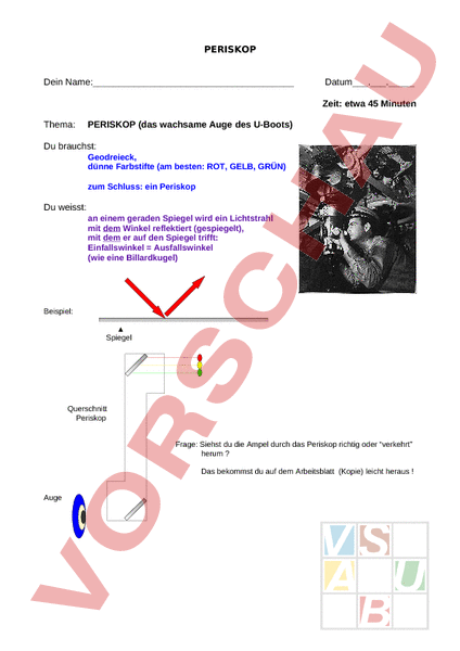 Arbeitsblatt: Periskop - Physik - Optik