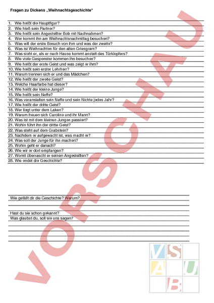 Arbeitsblatt: Die Weihnachtsgeschichte - Deutsch - Textverständnis