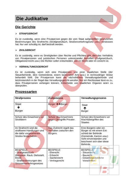 Arbeitsblatt: Judikative - Geschichte - Politik