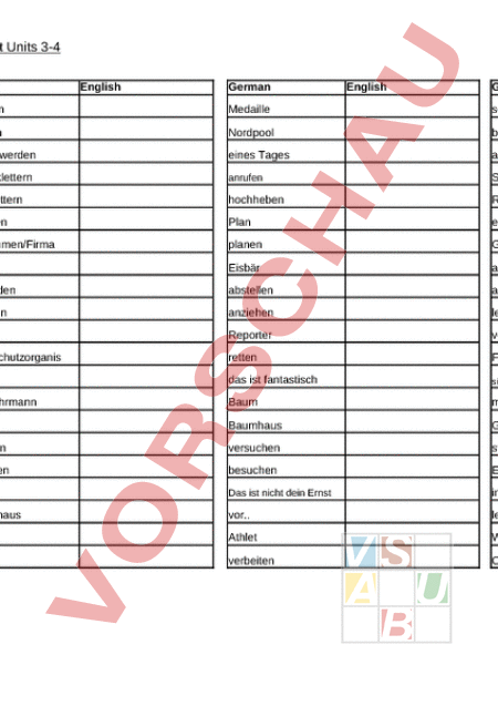Arbeitsblatt: Vocabulary Units 5-6 - English in Mind - Englisch ...