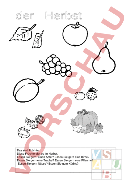 Arbeitsblatt: Der Herbst - Deutsch - DaZ