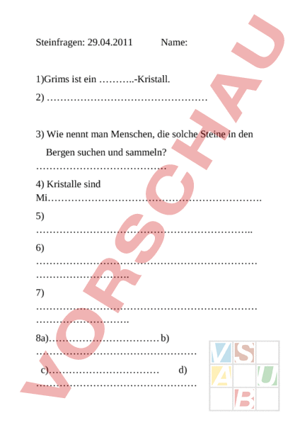 Arbeitsblatt: LZK Steine - Geographie - Geologie / Tektonik / Vulkanismus