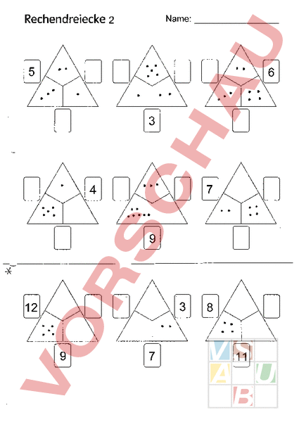 Arbeitsblatt: Rechendreiecke - Mathematik - Anderes Thema
