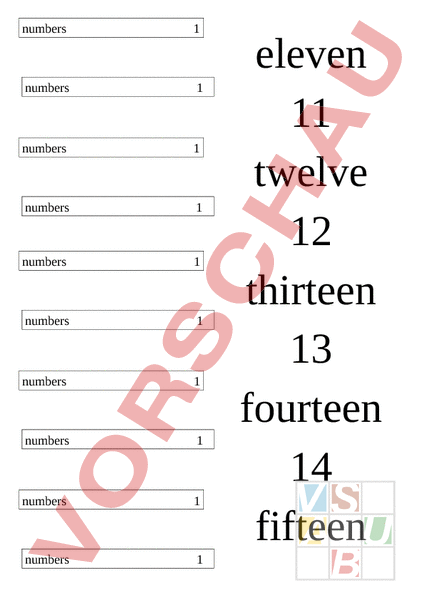 Arbeitsblatt: Wortkartei Super Bus 1 Unit 1 - Englisch - Wortschatz