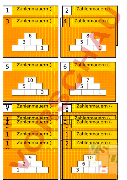 Arbeitsblatt: Zahlenmauer - Mathematik - Zahlensysteme