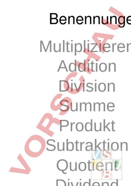 Arbeitsblatt: Mathe Begriffe aus den vier Grundrechenarten - Mathematik ...