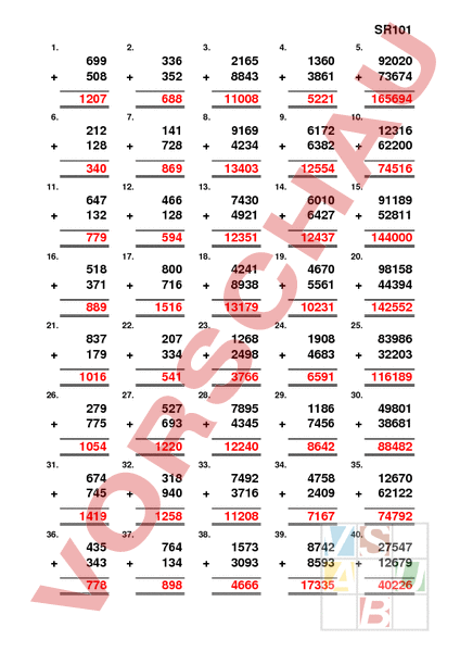 Arbeitsblatt: Schriftliche Addition - Mathematik - Schriftliches Rechnen