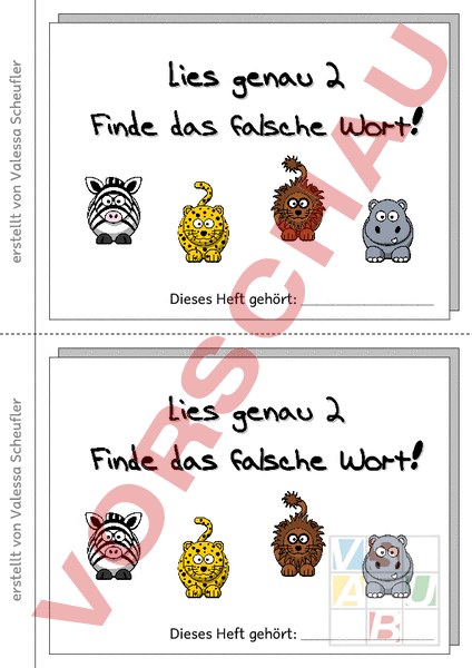 Arbeitsblatt: Lies genau 2 - Deutsch - Erstlesen