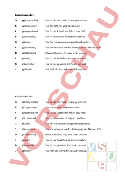 Arbeitsblatt: Korrekturzeichen - Deutsch - Texte schreiben Arbeitsblatt: Korrekturzeichen - Deutsch - Texte schreiben