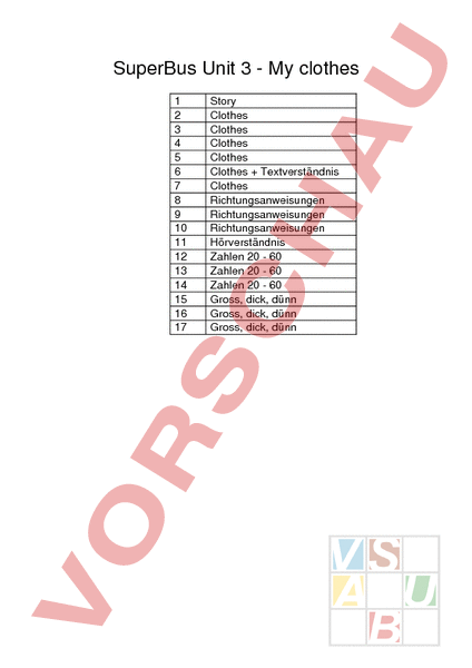 Arbeitsblatt: Übersicht SuperBus 1, CD - Englisch - Lehrmittel