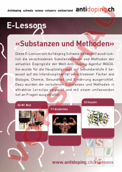 Arbeitsblatt: E-Lesson «Substanzen und Methoden» - Biologie - Gemischte Themen