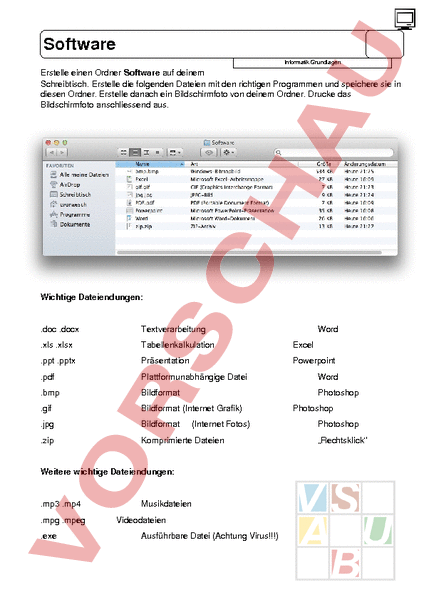 Arbeitsblatt: Software - Informatik - Anderes Thema
