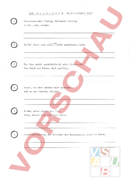 Arbeitsblatt: Beistriche - Deutsch - Rechtschreibung