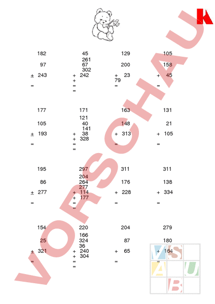 Arbeitsblatt: Addition 2 - Mathematik - Addition