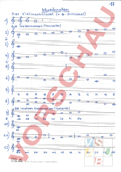Arbeitsblatt: Musiknoten - Musik - Musiktheorie / Noten