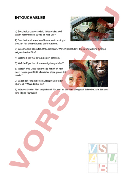 Arbeitsblatt: Intouchables - Lebenskunde - Ethik / Moral