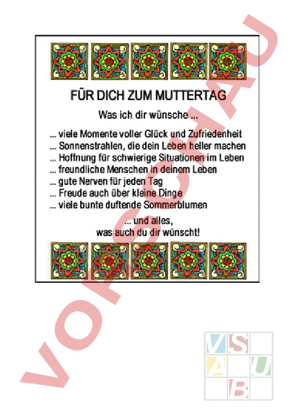 Arbeitsblatt: Muttertag Gedichte - Deutsch - Texte schreiben