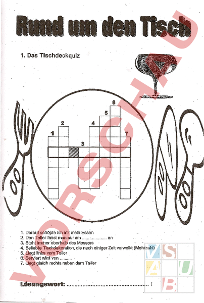 Arbeitsblatt: Rung um den Tisch - Wirtschaft, Arbeit, Haushalt ...