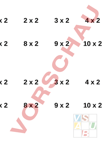 Arbeitsblatt: kleines und grosses 1x1 - Mathematik - Multiplikation