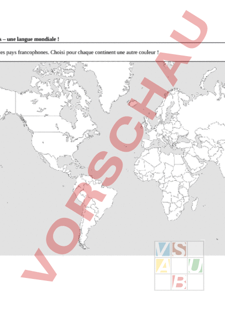 Arbeitsblatt: Le monde francophone - Französisch - Anderes Thema