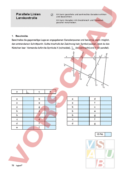 Arbeitsblatt: Geometrie - Geometrie - Geraden