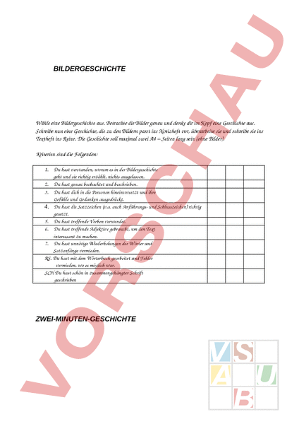 Arbeitsblatt: Kreatives schreiben - Deutsch - Texte schreiben