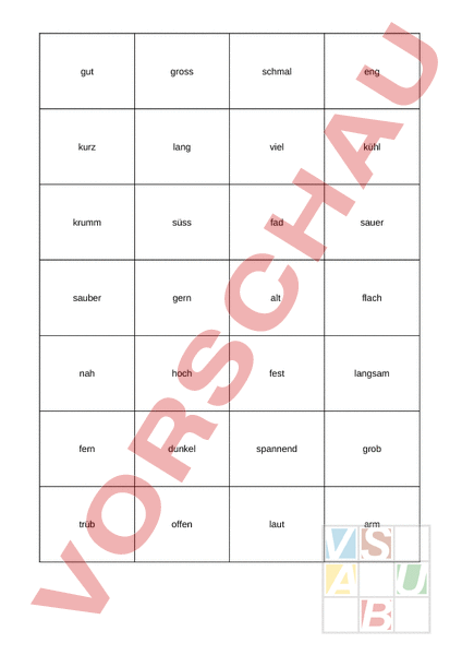 Arbeitsblatt: Adjektive - Steigerungen - Deutsch - Grammatik