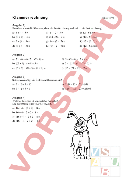 Arbeitsblatt: mathe - Mathematik - Algebra