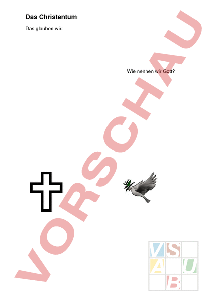 Arbeitsblatt: Das Christentum - Lebenskunde - Religionslehre / Bibel