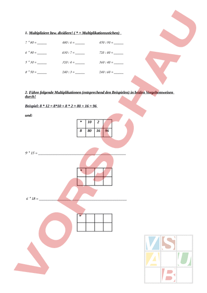 Arbeitsblatt: Mathematik - Mathematik - Gemischte Themen