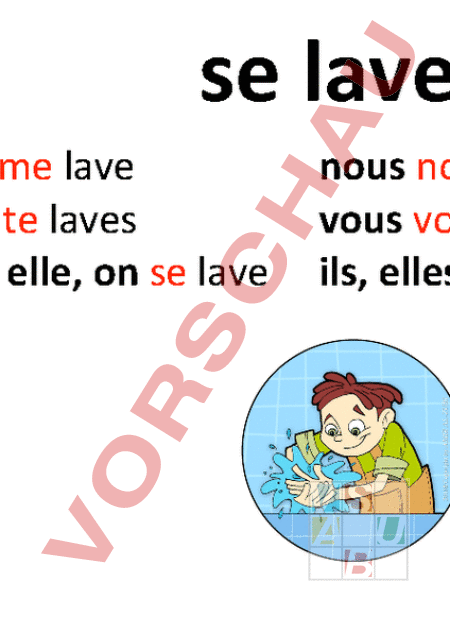 Arbeitsblatt: Verb se laver - Französisch - Grammatik