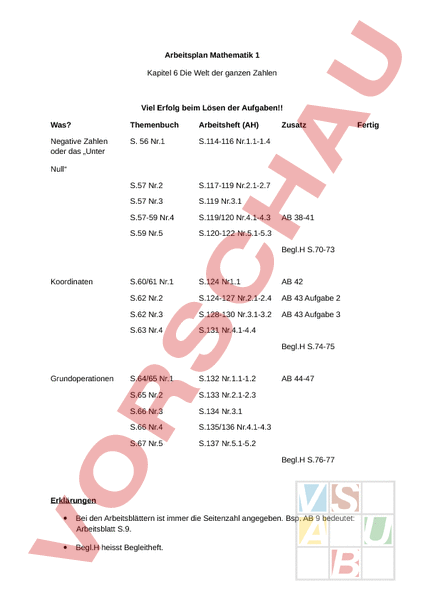 Arbeitsblatt: Kapitel6 - Mathematik - Gemischte Themen