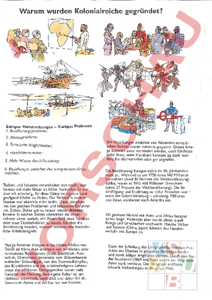 Arbeitsblatt: Gründung Kolonialreiche - Geschichte - Neuzeit